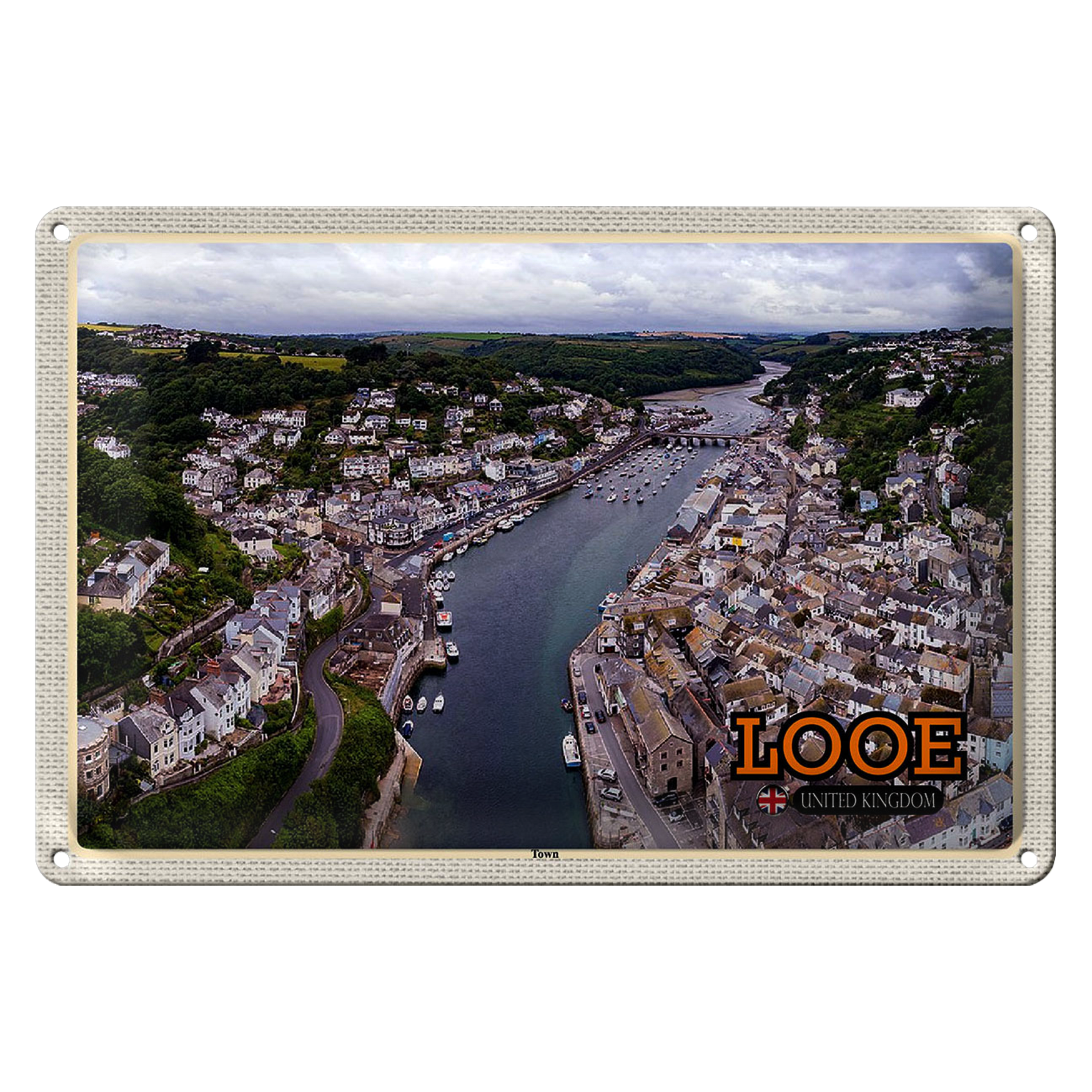 Blechschild Städte Looe Enlgand United Kingdom Town 30x20cm ...